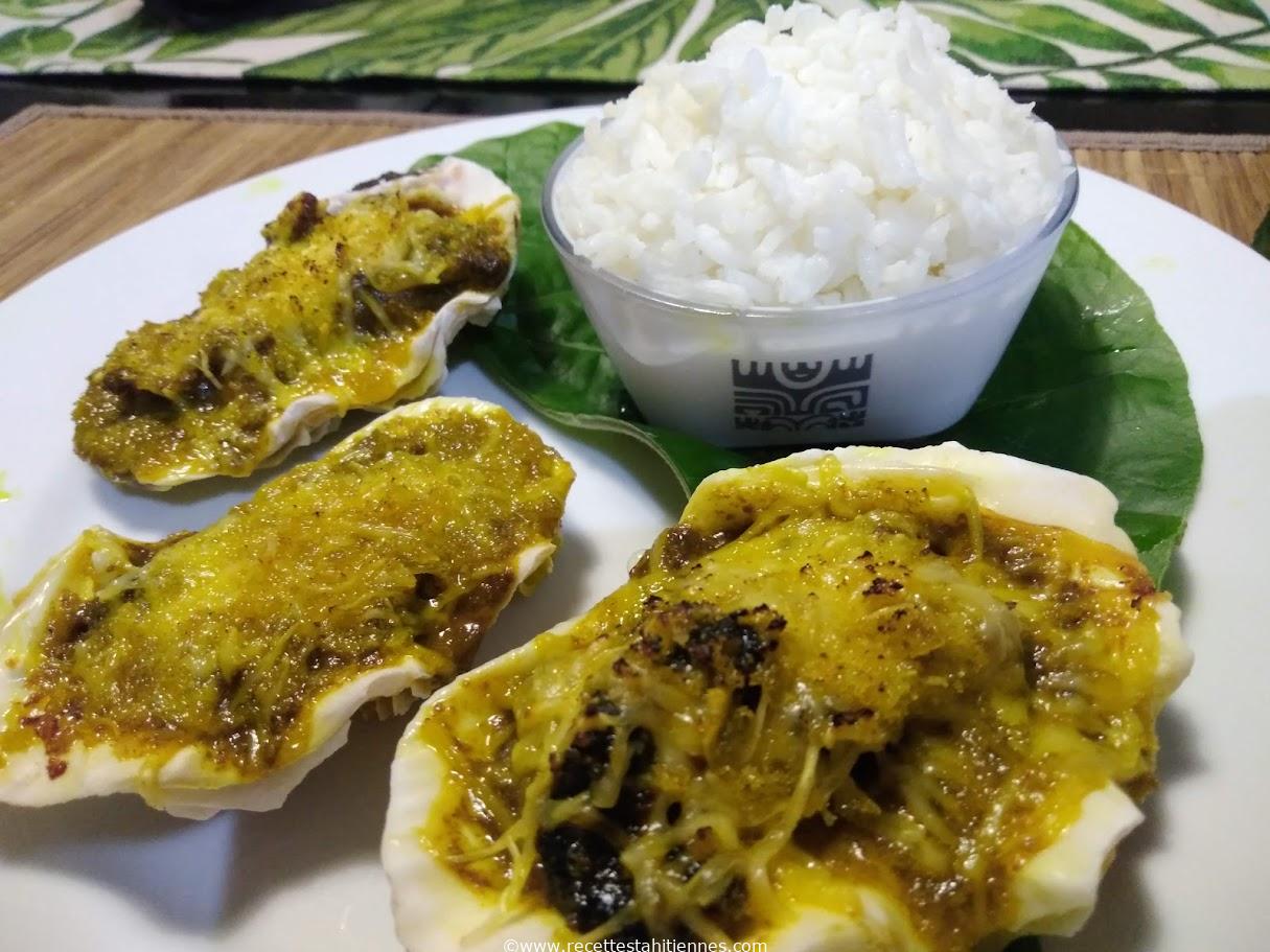 Pahua gratinés au lait de coco – Recettes Tahitiennes